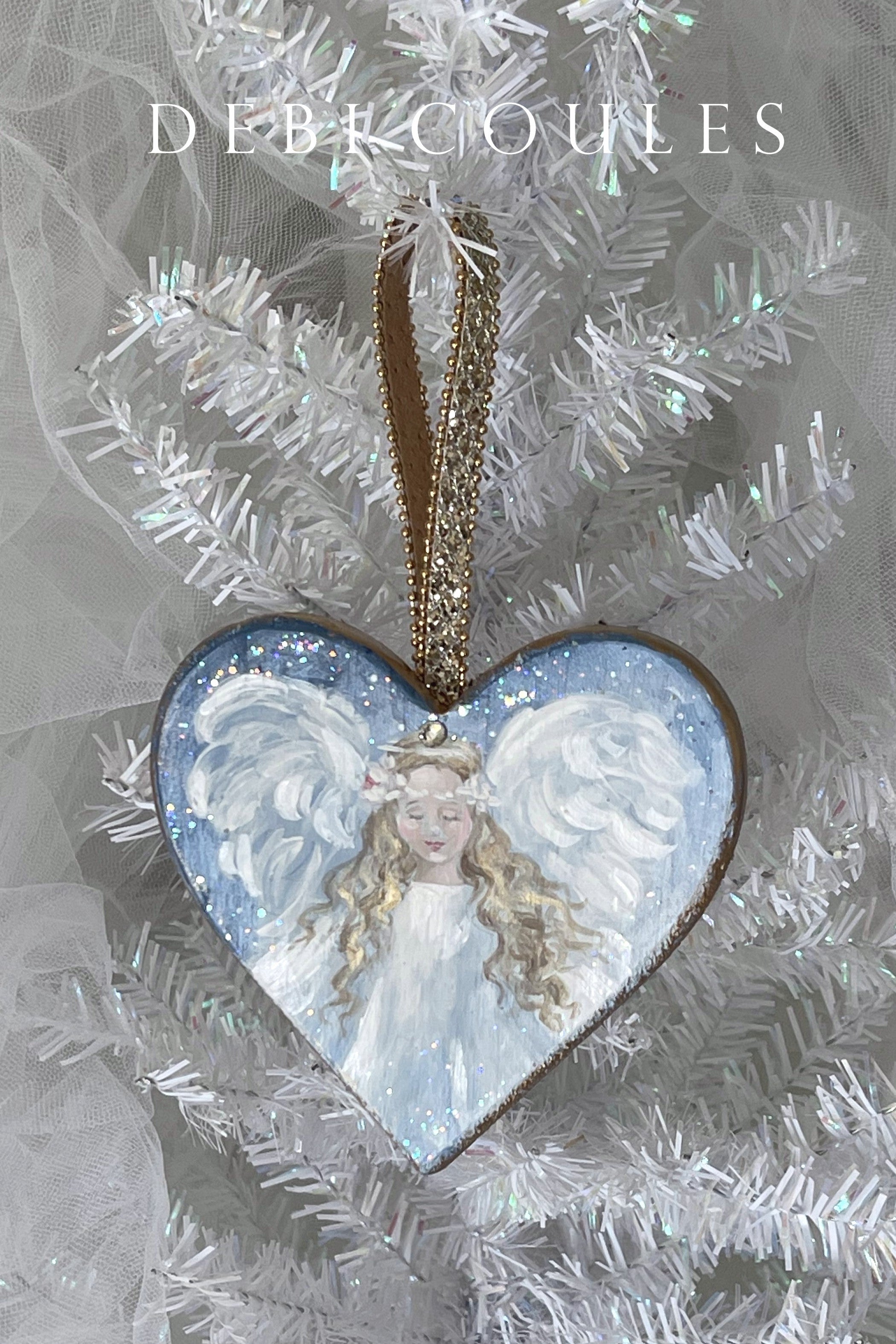 Shabby Chic Angel With Open Arms Floral Crown Original by Debi Coules ...